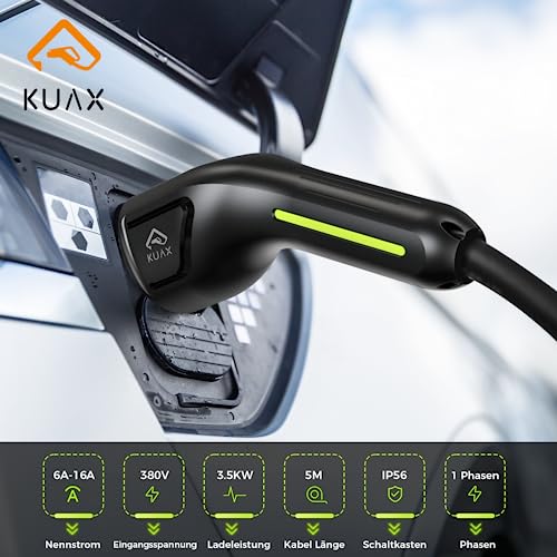 KUAX Typ 2 Ladekabel mit Schukostecker & 5 Meter Ladekabel - ChargeShop.de
